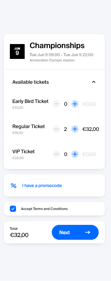 Athletics.app - Ticket shop